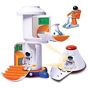 ASTRO VENTURE Deluxe Space Playset Toy - Space Shuttle, Space Station & Capsule, Space Rover & Rocket w/Lights and Sound - Space Toys for Boys and Girls
