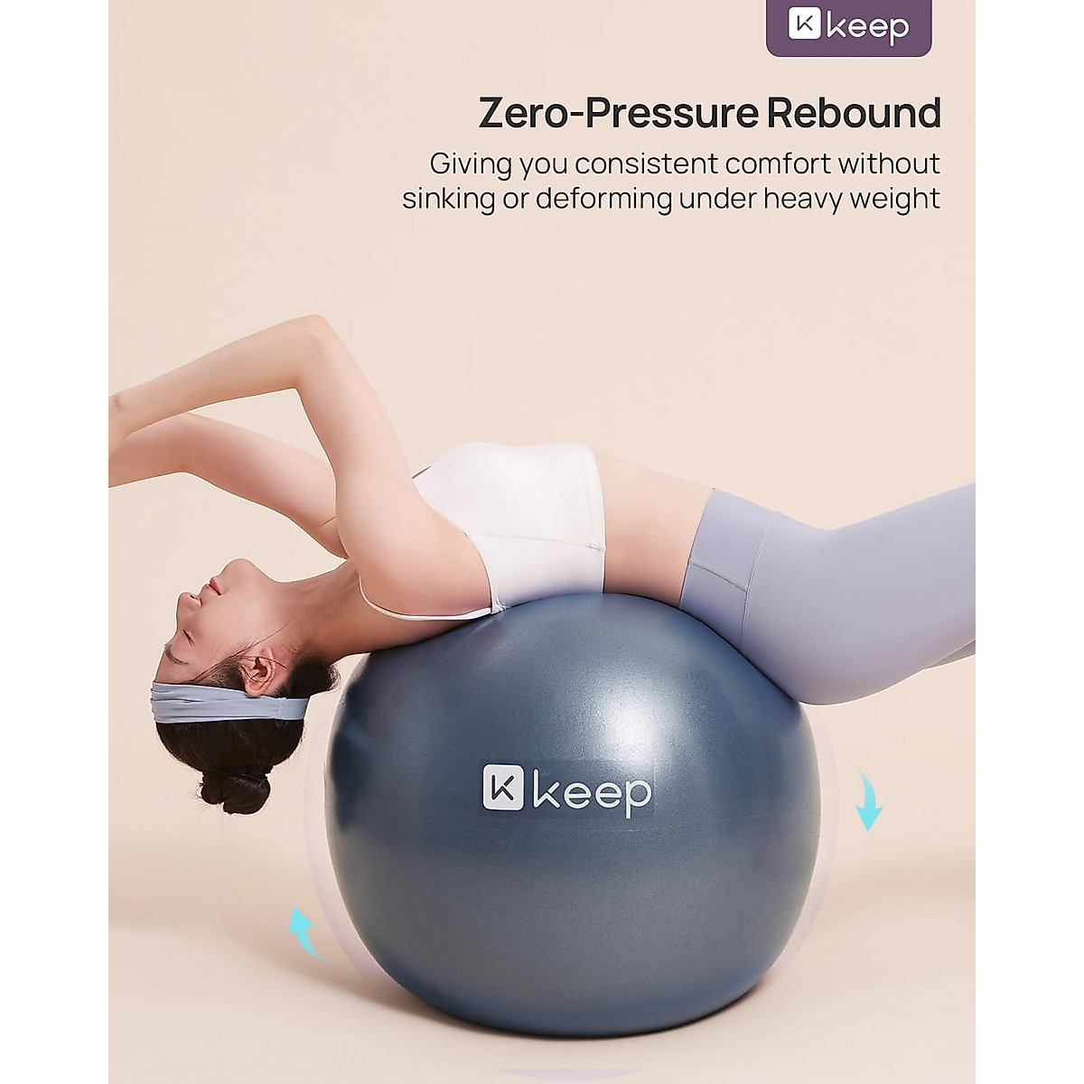 KEEP Anti-Burst Exercise Ball, Thickened Yoga Ball with Pump for Working Out, Birth Ball for Pregnancy, Anti Slip Stability Ball Chair - Swiss Ball for Core Strength and Physical Therapy