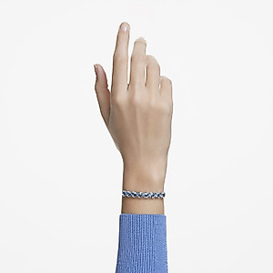 SWAROVSKI Exalta Bracelet, with Light Blue Round-Cut Crystals on a Rhodium Plated Setting with Bolo Style Closure, Part of the Exalta Collection