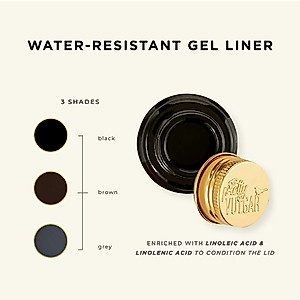 Pretty Vulgar The Ink Gel Eyeliner, Eyeliner enriched with Vitamin C, Linoleic & Linolenic Acids, Highly-Pigmented, Long-Wearing, Quick-Drying, Water-Resistant, 6g / 0.2 Oz.