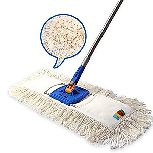 YCUTE Commercial Strength Cotton Dust Mop Refill, Thick Tufted Replacement Head for Home & Commercial Use, Fits Standard Size Mop Frame, Perfect for Hardwood, Laminate, Concrete (35")