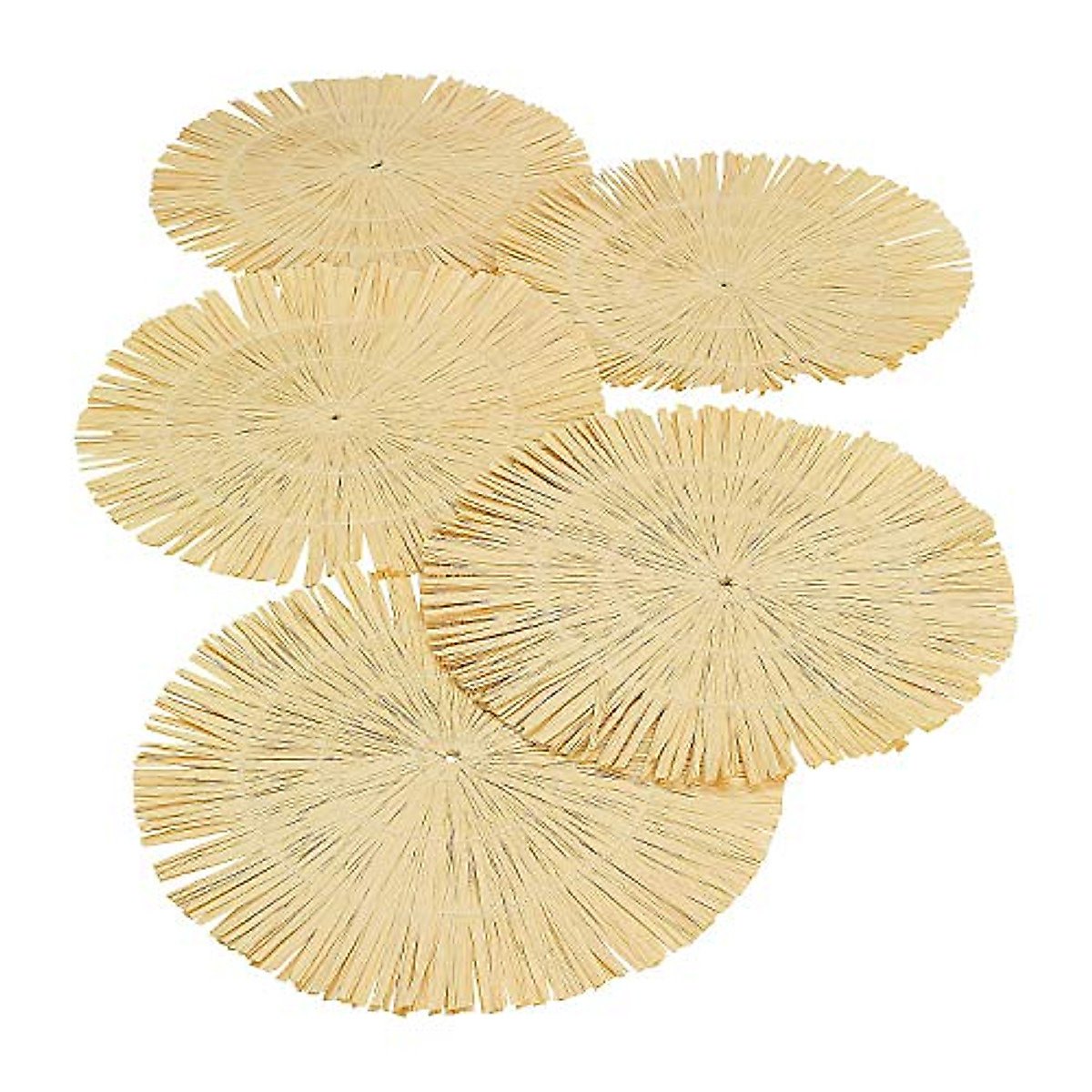 Round Luau Fringe Placemat Decoration (Set of 12) Tropical Party Supplies