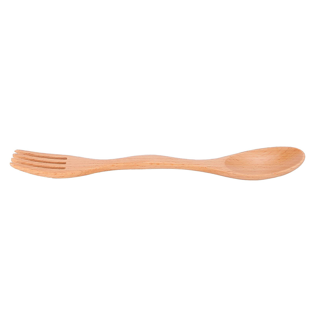 Wooden Salad Server,Integrated Salad Spoon and Fork Natural Hand Wooden Utensils for Serving Salad