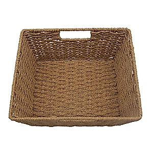 KOVOT Storage Woven Baskets Wicker Storage Wicker Storage Baskets with Built-in Carry Handles | Laundry Storage Pantry Bin - 9"L x 8"W x 4"H (2-Pack)
