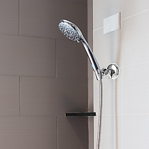 Adjustable Shower Head Holders No Drill Shower Mounting Brackets Removable Suction Cup Shower Head Bracket Bathroom Suction Cup Handheld Shower Head Bracket (Silver)