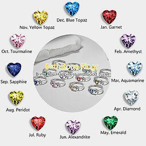 PROSILVER Cute Vampire Ring August Birthstone Silver Adjustable Wing Heart Ring for Women