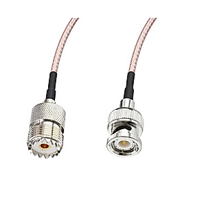 DHT Electronics RF coaxial coax cable assembly BNC male to UHF female SO-239 SO239 6''