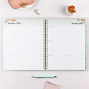 Blue Sky 2023 Weekly and Monthly Planner, January - December, 8.5" x 11", Frosted Cover, Wirebound, Laurel (142094)