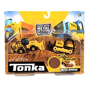 Tonka - Metal Movers Combo Pack Series 2 - Bulldozer and Front Loader , Yellow, Unisex Children
