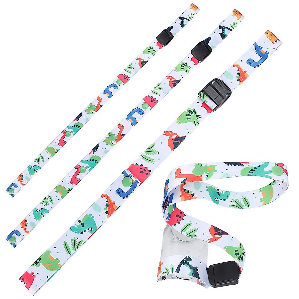 Cup Strap, 2.5cm Width Baby Feeding Bottle Cup Adjustable Strap Holder Stroller Toy Sippy Leash Tether Adjustable Bottle Cup Strap Toddler Drink Baby Bottles Holders(Dinosaur)