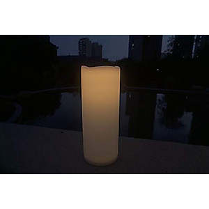 Outdoor Waterproof Flameless LED Pillar Candles with Timer Battery Operated Plastic Large Decorative Electric Candle Lights for Halloween Christmas Wedding Party Centerpiece Decoration 2 Pack 3"x7"