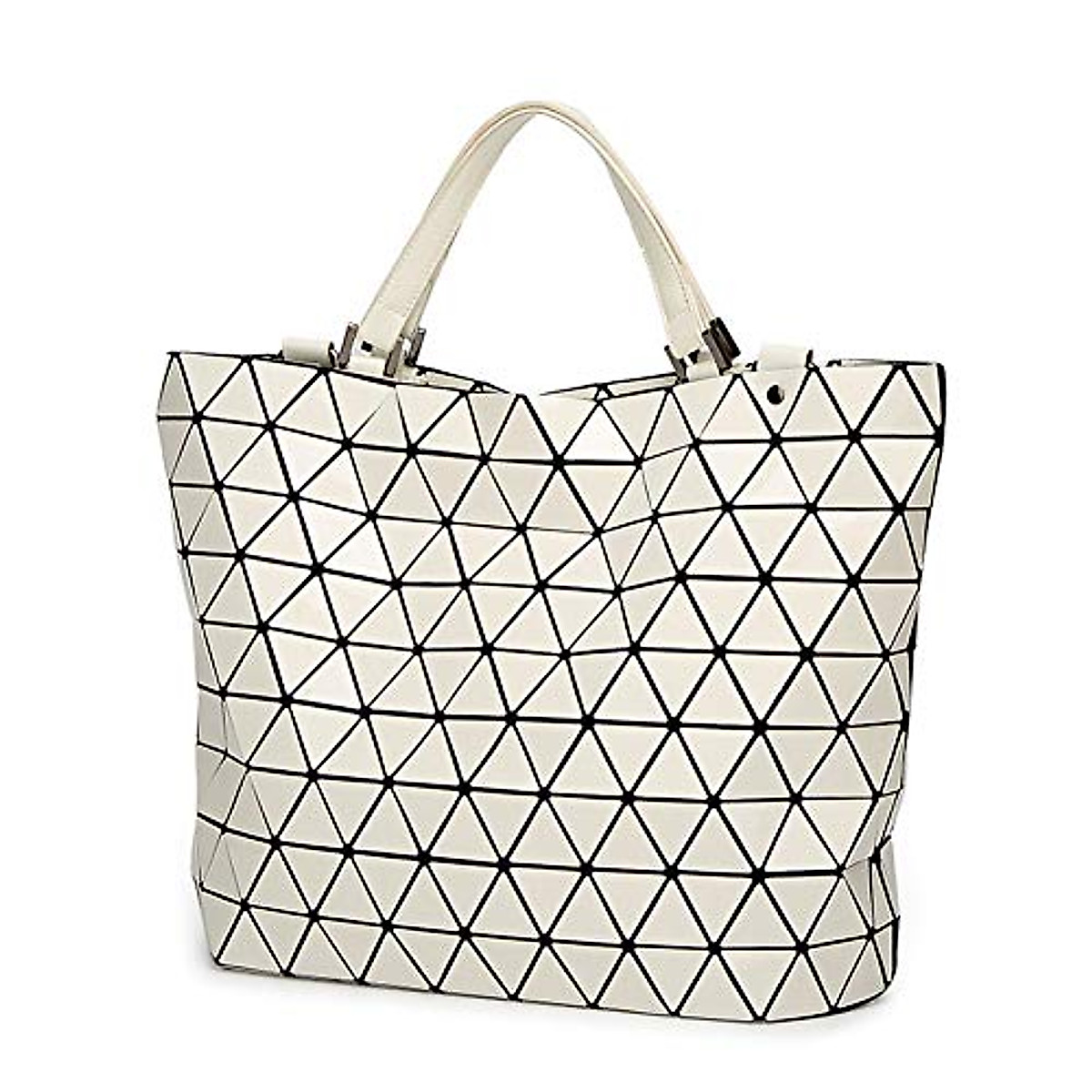 Luminous Purses Geometric Handbags for Women Changeable shape Reflective Shoulder Bag Matte Totes (Blue)