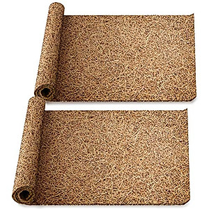 Meric Reptile Bed, Coco Fiber Mats for Pets, Terrarium Liner for Snakes, Chameleons, Geckos, Turtle, Climbing Carpet, 2-Pack