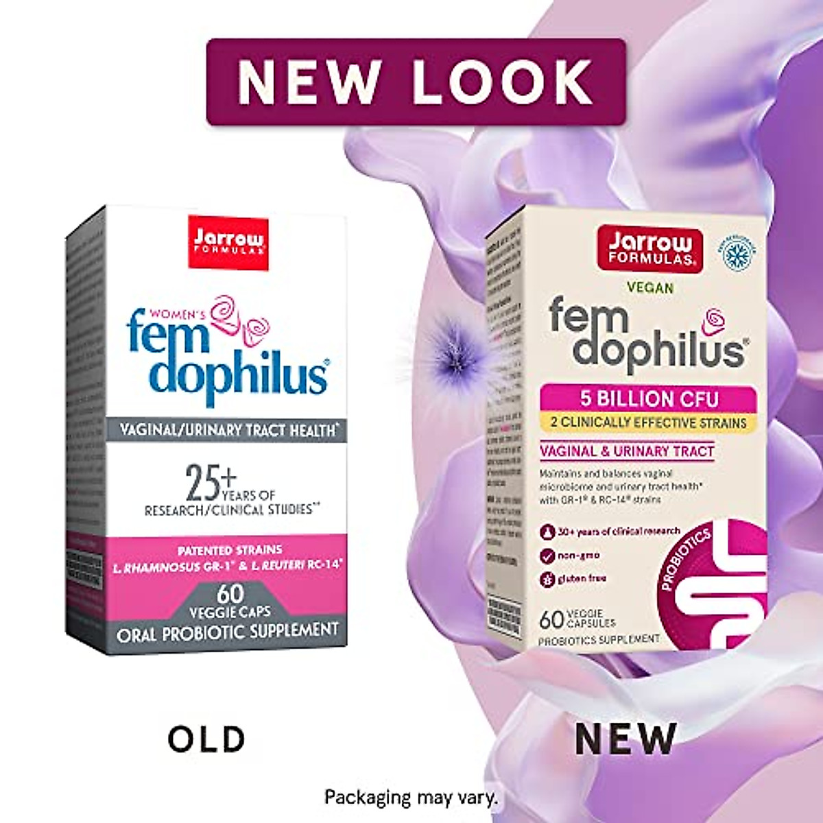 Jarrow Formulas Fem-Dophilus - 5 Billion Organisms Per Serving - 60 Veggie Capsules - Women’s Probiotic - Urinary Tract Health - Up to 60 Servings (Pack of 12)