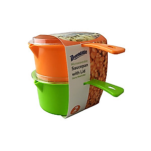 Set of 2 Microwave Saucepan With Lid Store Heat and Eat 800ml each