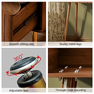 Chrangmay Stylish Corner Vanity Desk with Mirror and Lights,Small Makeup Vanity with 4 Drawers,Modern Makeup Table with Adjustable Cabinet for Bedroom,Makeup Room,Writing Desk,Brown