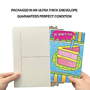 Happy 11th Birthday Card | Made in America | Eco-Friendly | Thick Card Stock with Premium Envelope 5in x 7.75in | Packaged in Protective Mailer | Prime Greetings