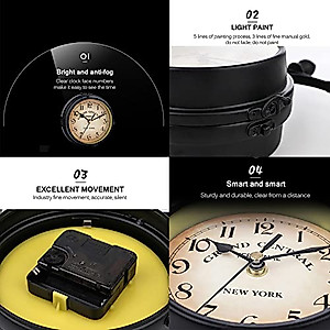 GGHKDD Retro Double-Sided Wall Clock, Double-Sided Wall Clock Station Retro Dial with Stem Fixing Pendulum for Indoor and Outdoor Home Garden Diameter 12.12cm/4.77inch