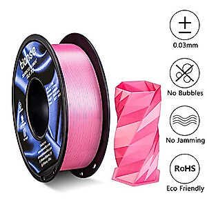 TIANSE Silk PLA 3D Printer Filament, Shiny Metallic Pink 3D Printing Filament 1.75mm,1kg 2.2lbs Spool, Dimensional Accuracy +/- 0.03mm (Pink)