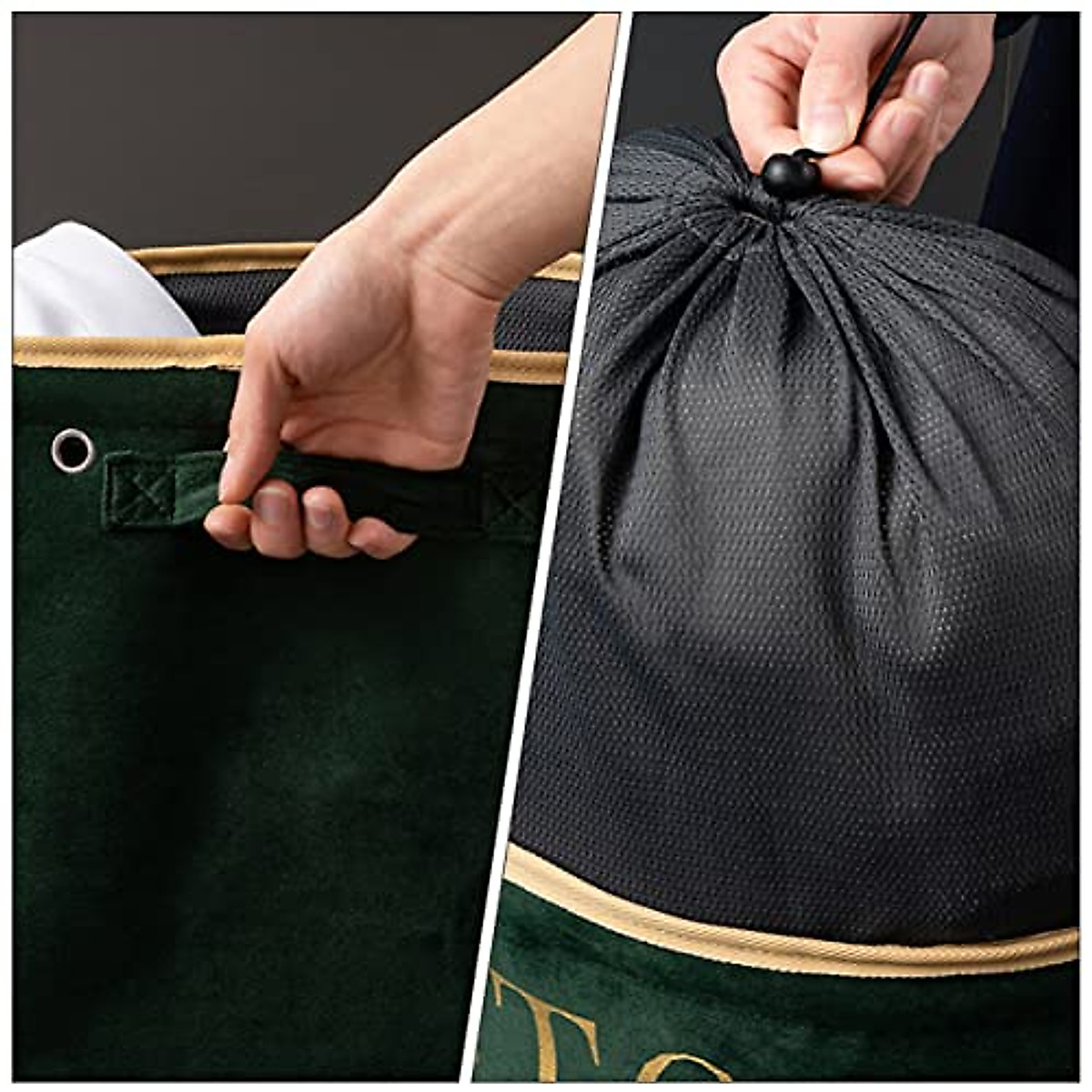 2pcs for Green Bucket Blankets Foldable Household Cloth Dirty Home Storage Bin Hamper Folding Clothes Multi- Clothing Bag Bins Art Nursery Fabric Organizer Kid