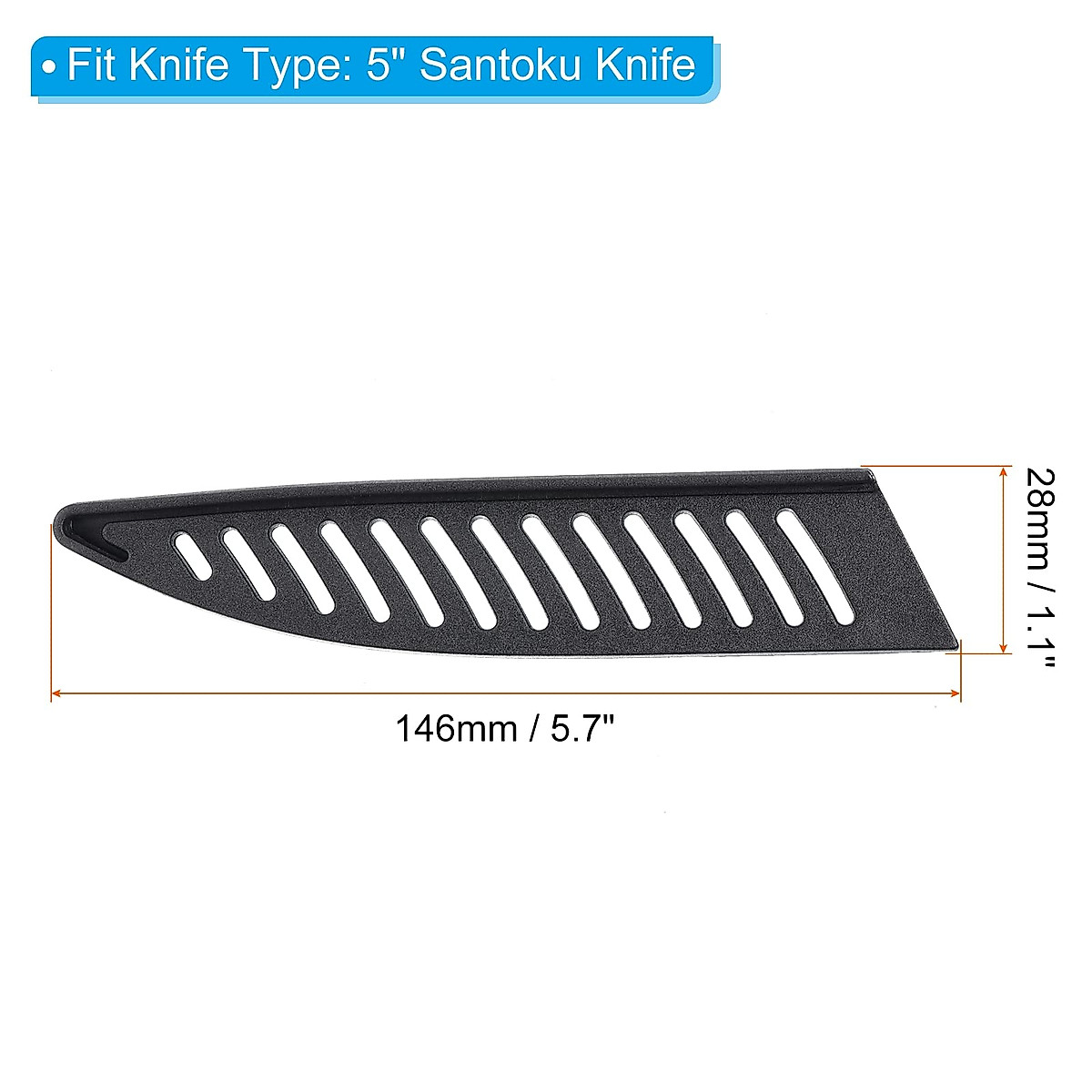 PATIKIL PP Safety Knife Cover Sleeves for 5" Utility Knife, 2 Pack Knives Edge Guard Blade Protector Universal Knife Sheath for Kitchen, Black