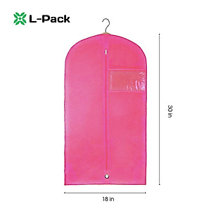 Kids Garment Bag, 30inch x 18inch Breathable Clothes Cover for Baby Toddler and Child Garment Bag for Kids suit, Kids Garment Bags For Travel (Yellow, 30"x1Pack-Yellow) (Pink)