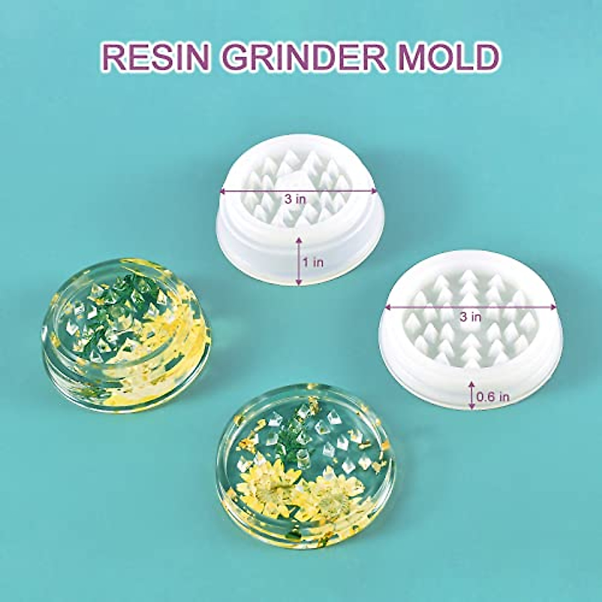 4 PCS Silicone Molds for DIY Epoxy Resin - Large Resin Molds Including Rolling Tray Mold Ashtray Joint Holder and Resin Grinder Mold