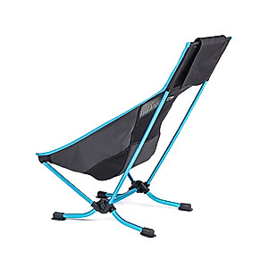 Helinox Beach Chair Lightweight, Lower-Profile, Compact, Collapsible Camping Chair, Black, with Pockets