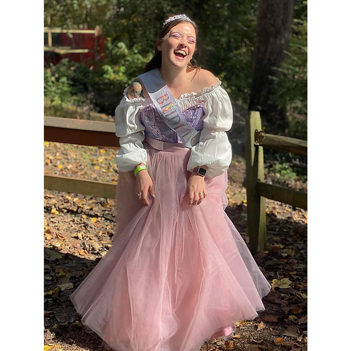 EllieHouse Womens Long Tutu Party Evening Tulle Skirt Dusty Pink Size L PC05