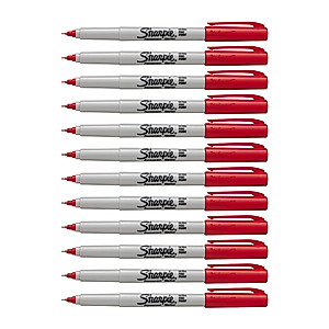 SHARPIE Color Burst Permanent Markers, Ultra-Fine Point, Red