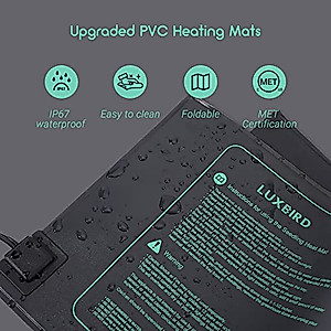 LUXBIRD 2 Pack 10"x 20.75" Seedling Heat Mat and Digital Thermostat Controller Combo Set