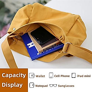 Mudono Small Hobo Bag for Girls Canvas Crossbody Purse Causal Messenger Shoulder Bag Mini Lightweight Everyday Satchel