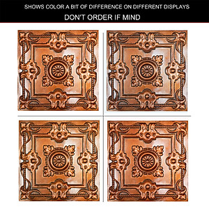 Decorative Ceiling Tiles inc Decorative Distressed Tin Ceiling Tiles for Cafe Club Salon Hotel Store Bar 2'x2' PL29 Archaic copper 10pcs