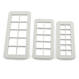 ZYAMY Square Biscuit Cutters Set, 3 Size (14.5cm x 1 + 15.5cm x 1 + 19.0cm x 1), Cookie Cutter Cake Fondant Cutter