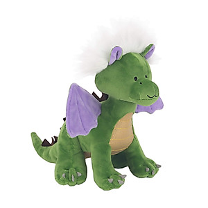 Lambs & Ivy Dragon Plush Green/Purple Stuffed Animal Toy - Gus