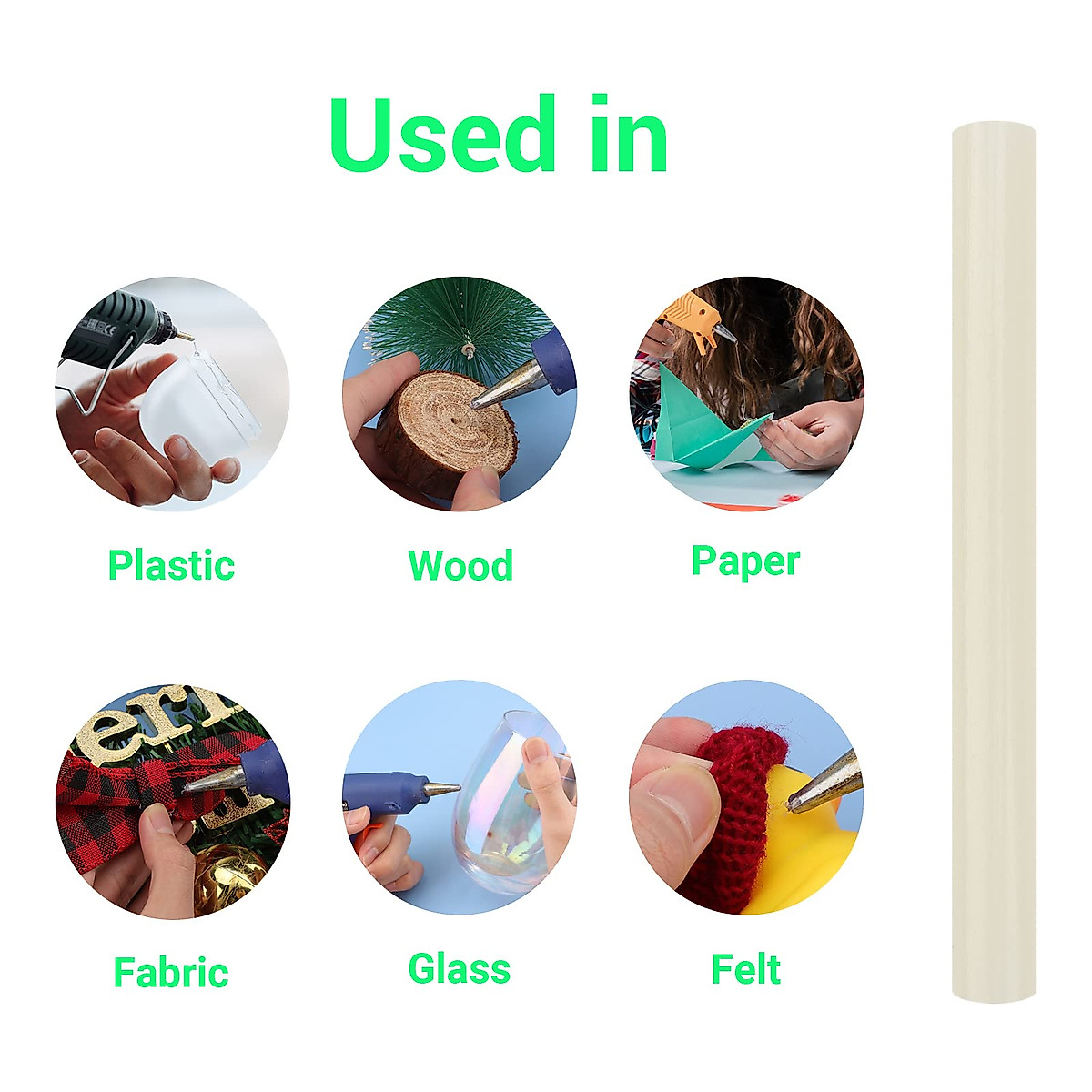 ENPOINT Glow in The Dark Hot Glue Sticks, 36 Pack Hot Melt Glue Sticks, Adhesive Glue Sticks for Crafting, Christmas Decoration, Art, DIY, Full Size 4" Long x 0.43" Dia for Low and High Temp