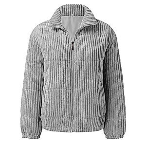 Winter Clothes for Women Plus Size, Coats for Women, Women Fleece Jacket Winter Bomber Long Sleeve Faux Sherpa Fuzzy Casual Zip Up Coat Pocket Gray