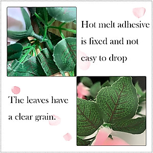 MUYG 2 Pack Artificial Rose Vine Garland Fake Roses Flowers Plants Vines Hanging Floral Leaves Decoration for Wedding Party Table Garden Arch Wall Home Room Decor(Pink)