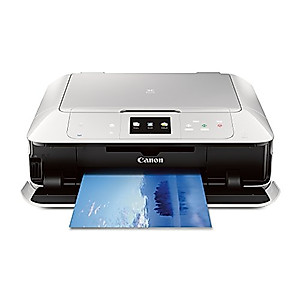 Canon MG7520 Wireless Color Cloud Printer with Scanner and Copier: Mobile, Smart Phone, Tablet Printer, and AirPrint(TM) Compatible,White, Works for Alexa