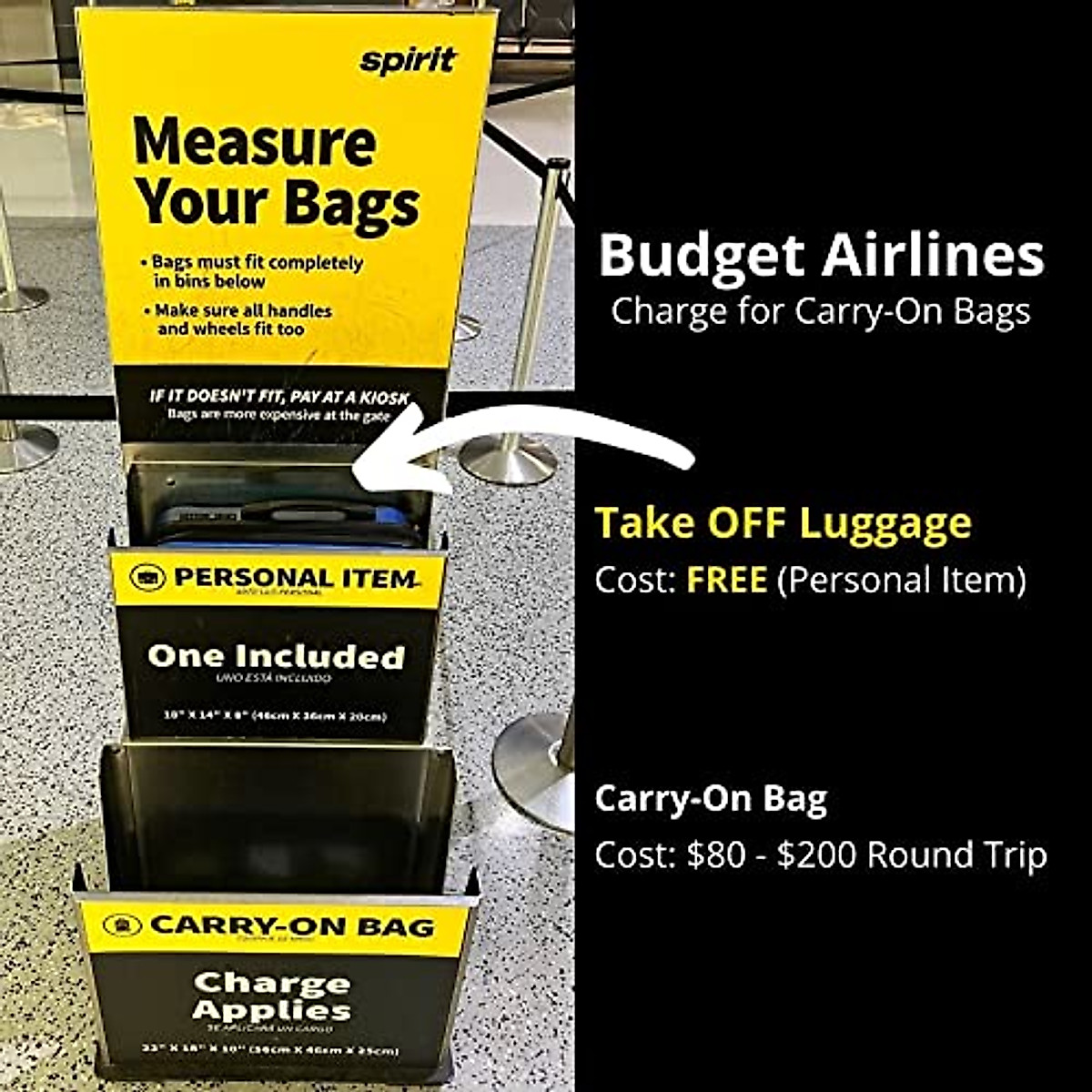 Take OFF Luggage 18-inch Hardshell Carry On Suitcase that Converts into Underseater Luggage Removable Spinner Wheels for Airline Personal Use Requirements 18 x 14 x 8.5 Inches - Rose Gold Expandable