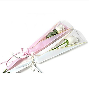 BBC Flower Wrapping Paper Single Rose Packaging Bag 100 Pack (Pink)