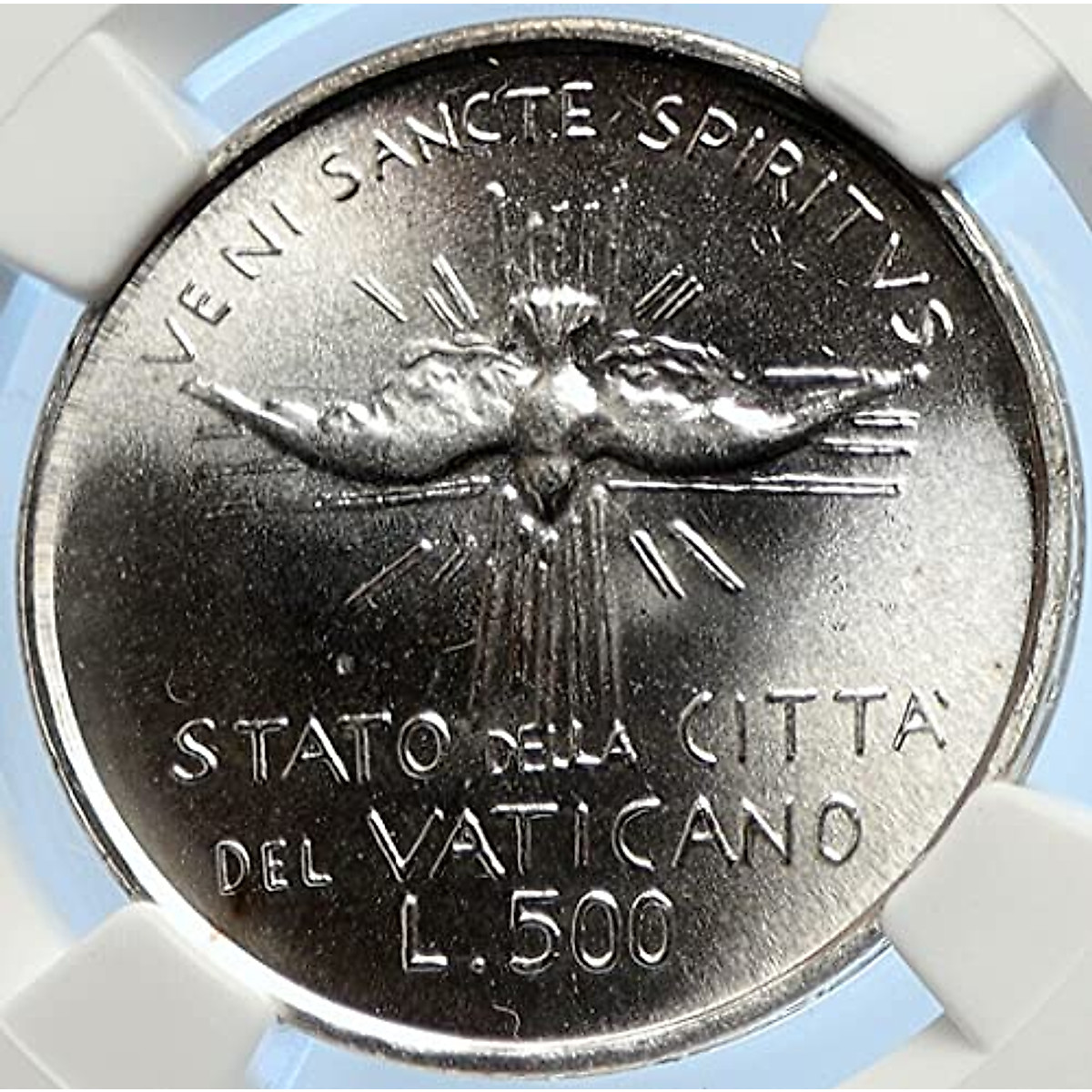 1978 1978 VATICAN City CARDINAL Arms & DOVE Genuine AR 500 Lire MS 67 NGC