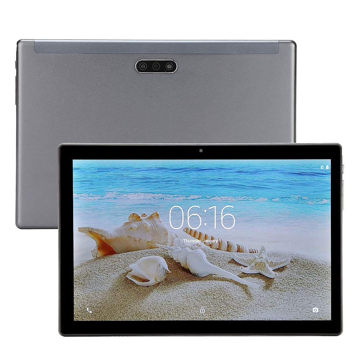 10 Inch HD Tablet, Dual SIM Dual Standby Calling Tablet, 4GB 64GB Octa Core CPU, IPS Display 5G WiFi HD Tablet (Silver Grey)