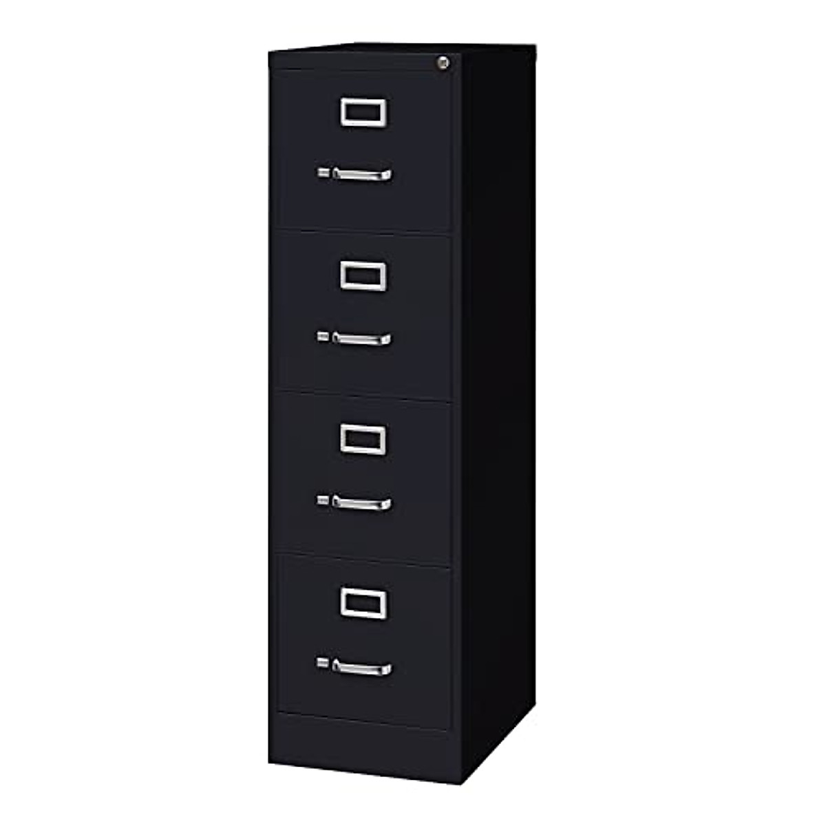 Office Dimensions Commercial 4 Drawer Letter Width Vertical File Cabinet, 22" Deep - Black