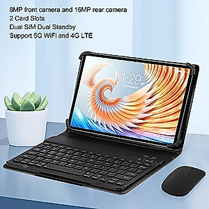 Haofy Business Tablet, 8GB 256GB Memory Aluminium Alloy 2 in 1 Tablet for Travel (US Plug)