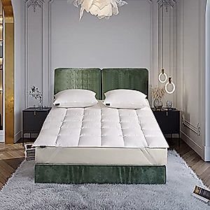 Beautyrest Premium White Down Mattress Topper with Elasticized Anchor Bands, 650 Fill Power