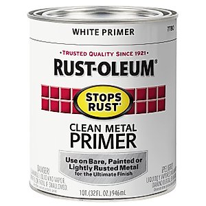 Rust-Oleum 7780502 Stops Rust Protective Enamel Paint, 32 Fl Oz (Pack of 1), Flat Whtie Clean Metal Primer