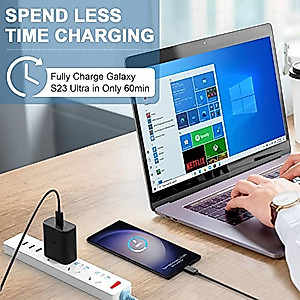 45W Samsung USB-C Super Fast Charger Type C Wall Charger Block with 10FT Android Phone Charger Cable for Samsung Galaxy S23 Ultra/S23/S23+/S22/S22 Ultra/S22+/Note 20/S20/S21, Galaxy Tab S7+/S8+, 2Pack