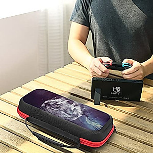 Galaxy Wolf Face Travel Carrying Case Tote Bag For Nintendo Switch Accessories Holds 20 Game Card Bag