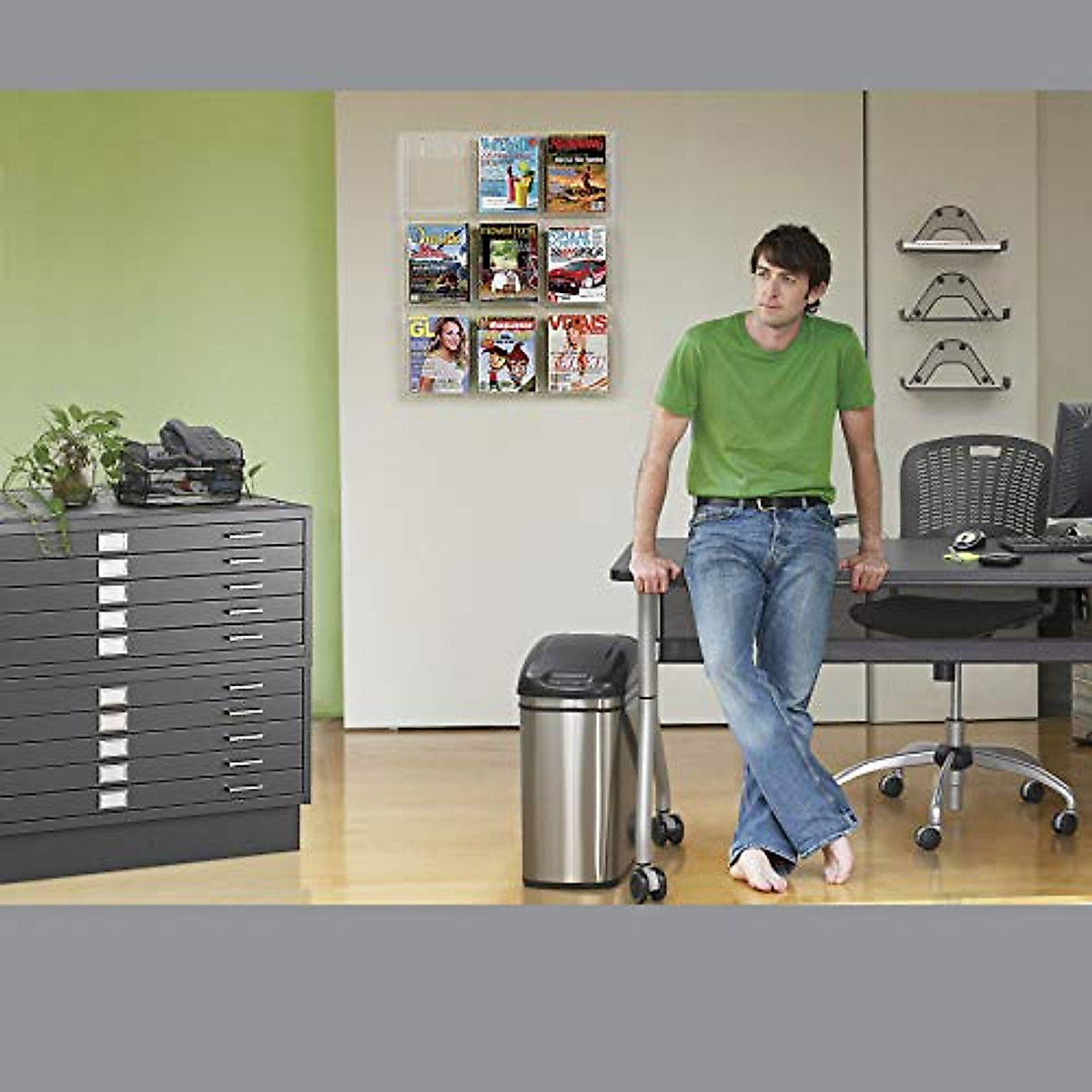 Safco Products Flat File for 36" W x 24" D Documents, 5-Drawer (Additional Options Sold Separately), Black